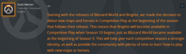 Brigitte no estará en el competitivo de Overwatch hasta la temporada 10 ...