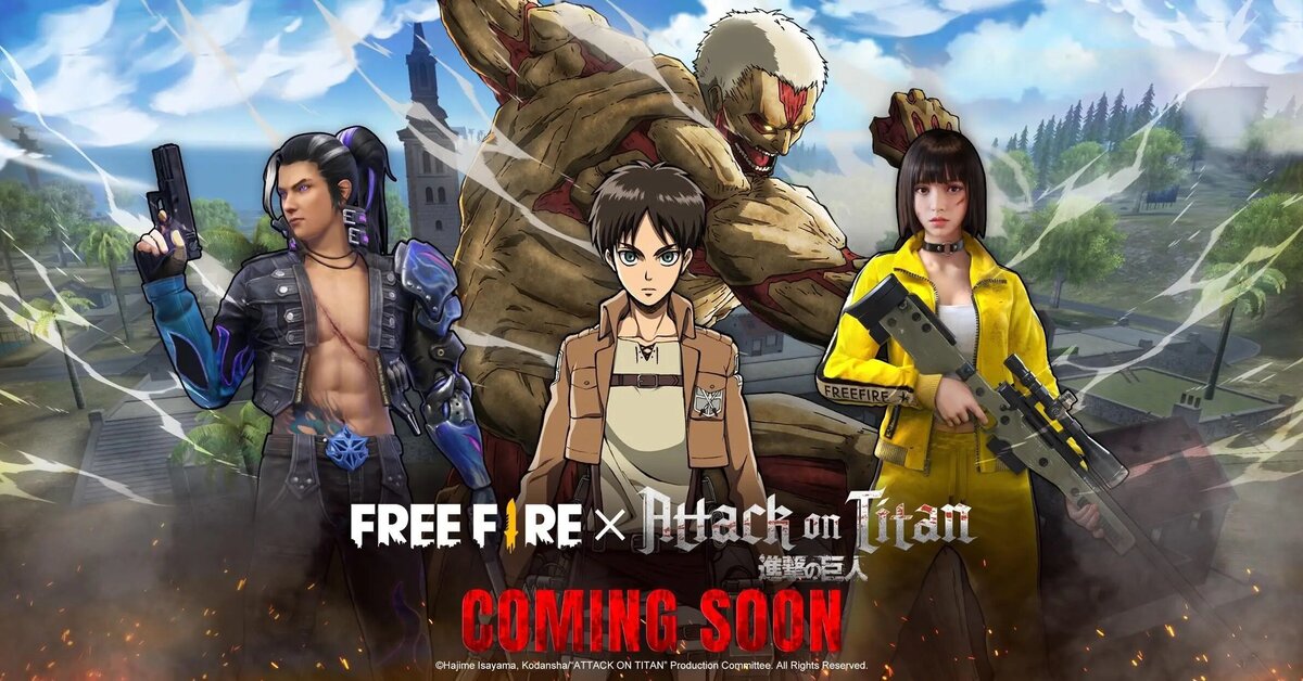 Free Fire tendrá una colaboración con Shingeki no Kyojin - Planeta Gaming
